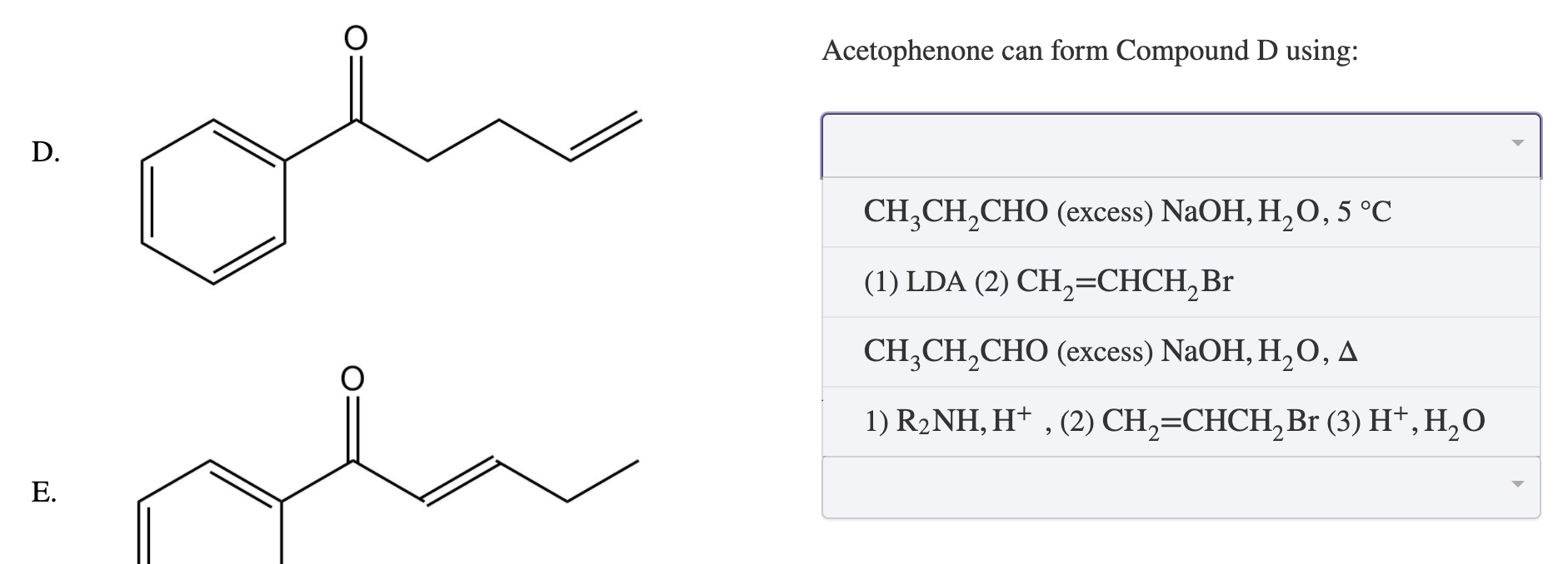 Solved Identify the reagent that can convert acetophenone | Chegg.com