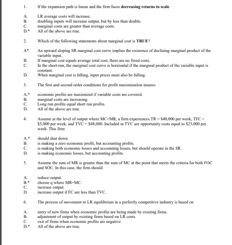 If the expansion path is linear and the firm faces | Chegg.com