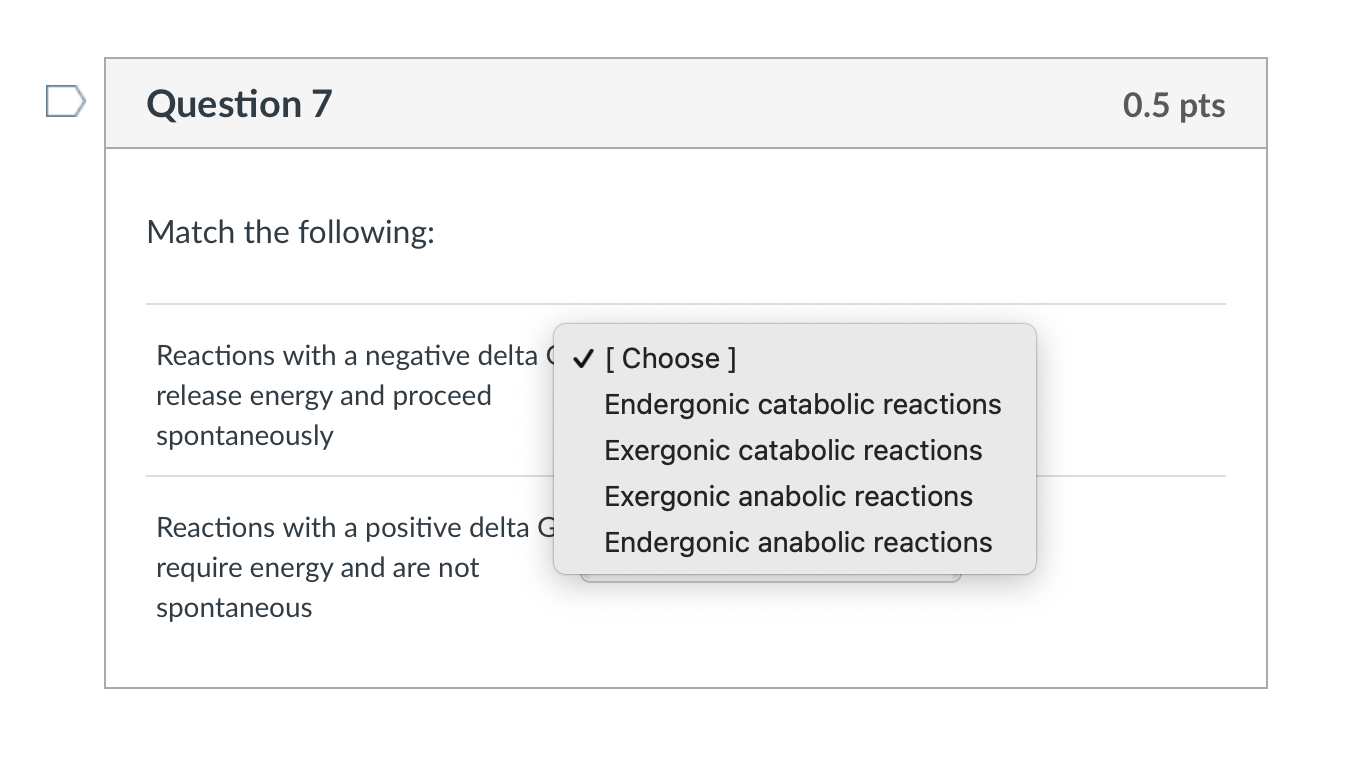 Solved Match the following: Reactions with a negative delta | Chegg.com