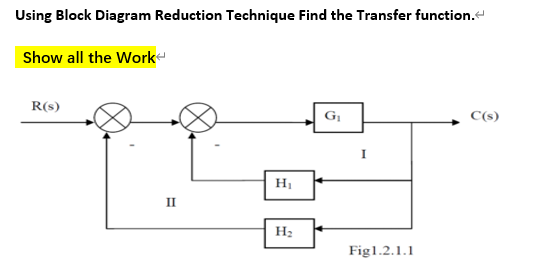 Solved Using Block Diagram Reduction Technique Find the | Chegg.com