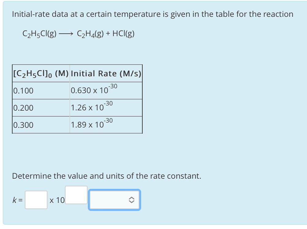 Solved Initial Rate Data At A Certain Temperature Is Given