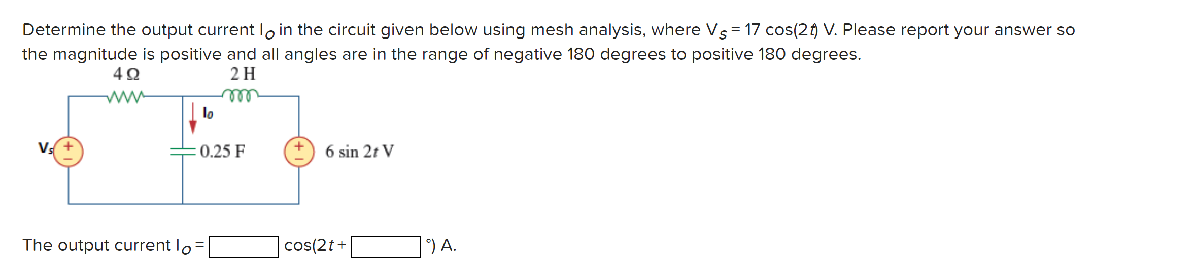 Solved Determine the output current Io in the circuit given | Chegg.com
