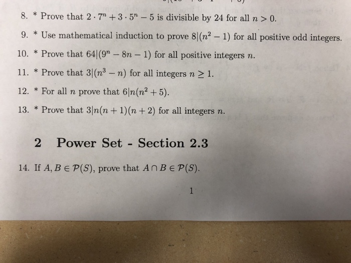 Solved 8. * Prove that 2-7n +3 . 5n-5 is divisible by 24 for | Chegg.com
