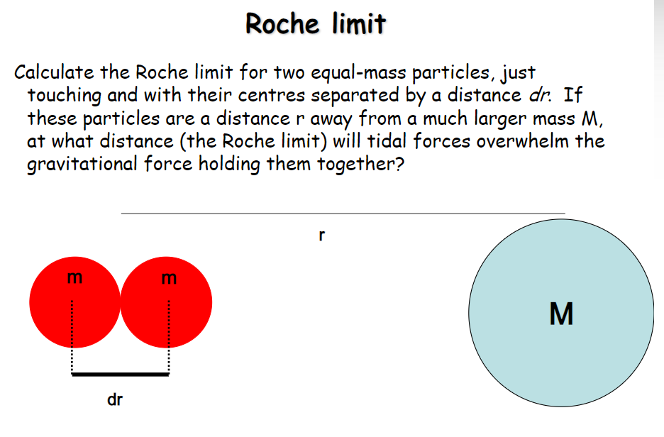Solved Roche limit Calculate the Roche limit for two | Chegg.com