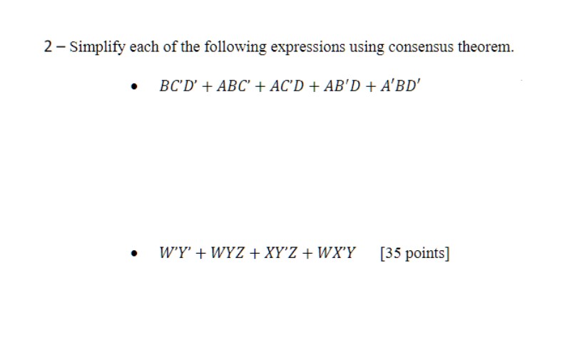 Solved 2 - Simplify each of the following expressions using | Chegg.com