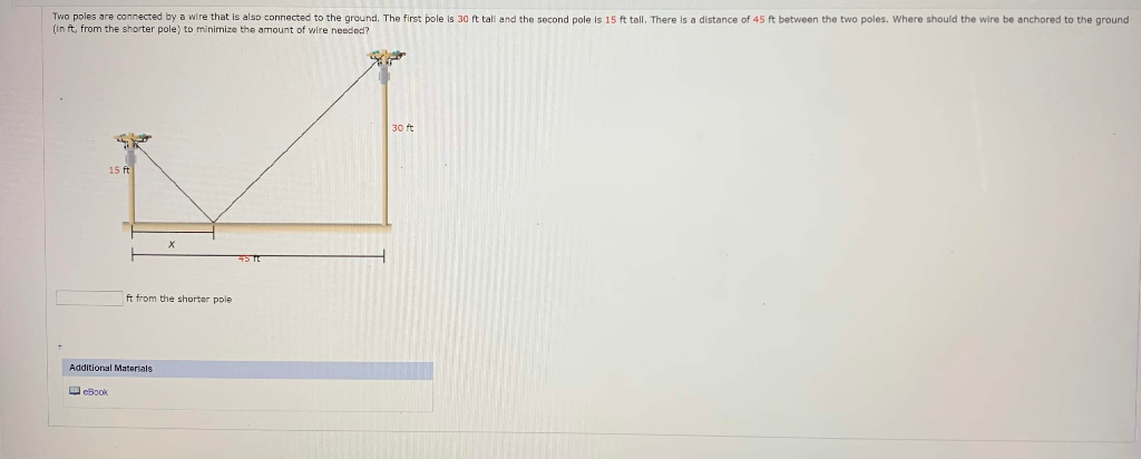 Solved Two poles are connected by a wire that is also | Chegg.com