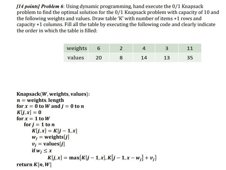 Solved construct ur own table as rows = no. of items + 1 & | Chegg.com