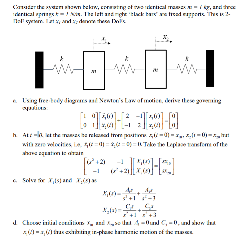 Solved Consider the system shown below, consisting of two | Chegg.com
