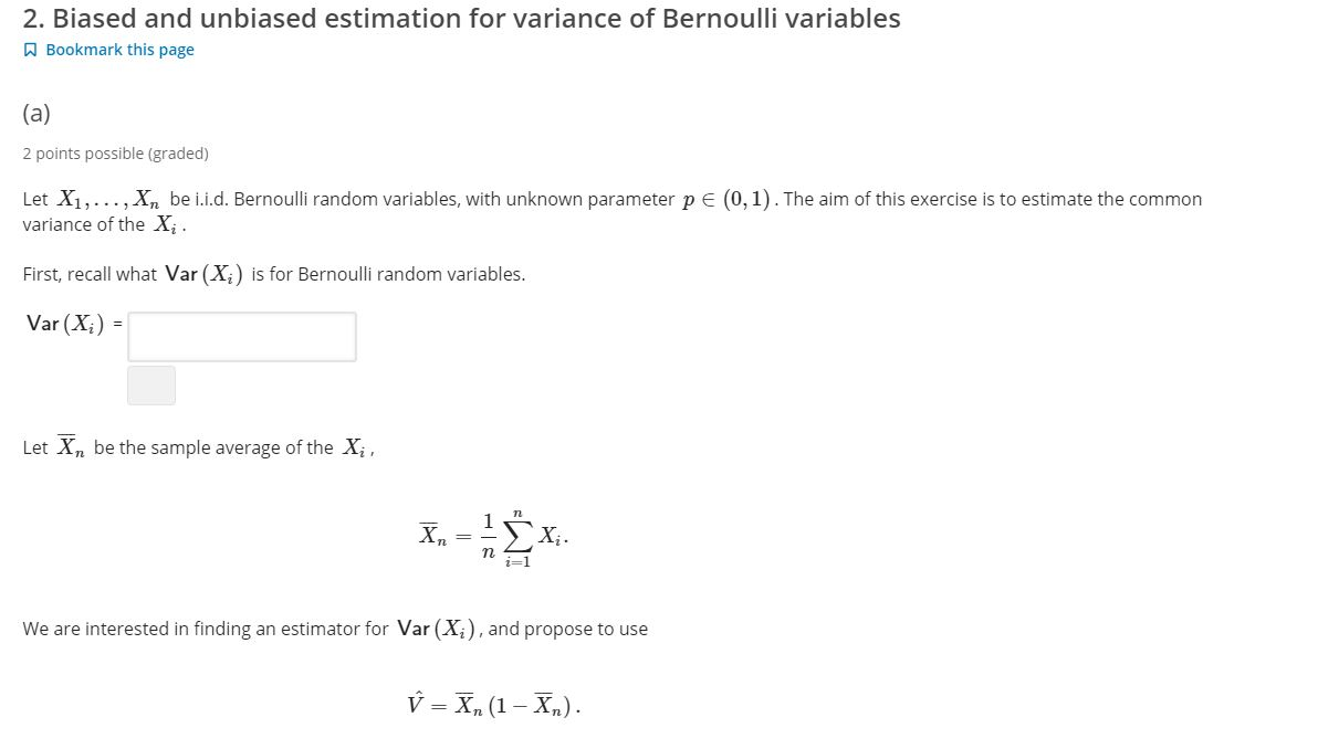 Solved 2. Biased and unbiased estimation for variance of | Chegg.com