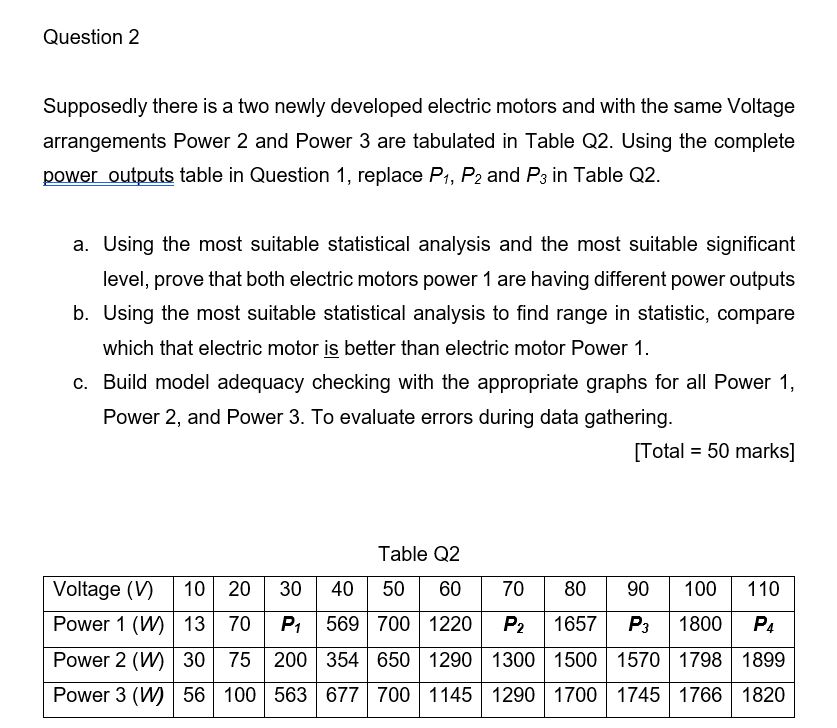 Table Q1Table Q1 is an incomplete list of an | Chegg.com