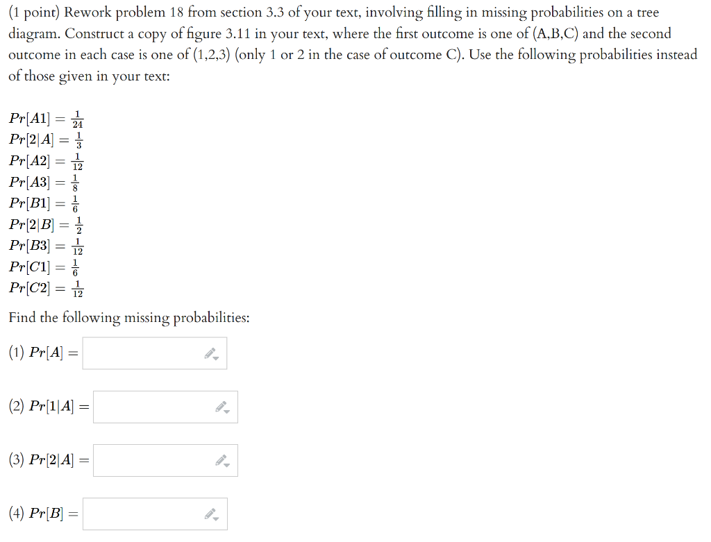 Solved (1 point) Rework problem 18 from section 3.3 of your | Chegg.com