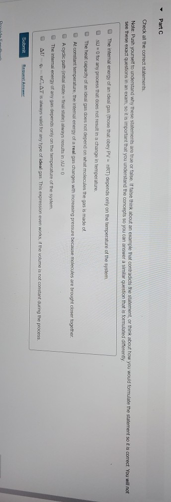 Solved Part Check all the correct statements Note: Push | Chegg.com