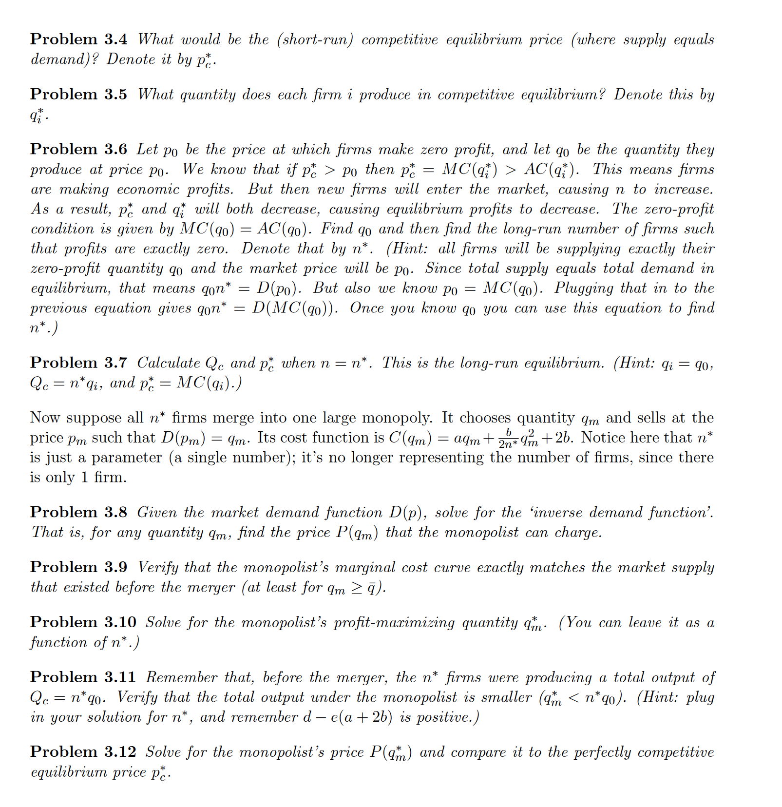 Solved Suppose there are n≥2 firms in a perfectly | Chegg.com