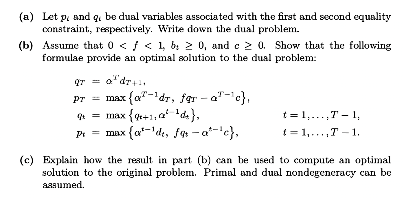 Solved Exercise 4.9 (Back-propagation of dual variables in a | Chegg.com