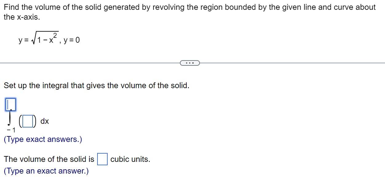 Solved Find the volume of the solid generated by revolving | Chegg.com