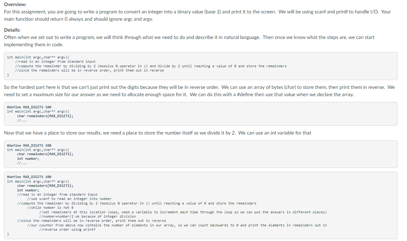 Solved Overview: For this assignment, you are going to write | Chegg.com