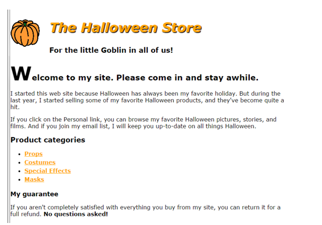 Solved Create Below Page using CSS: Pumpkin image is in zip | Chegg.com
