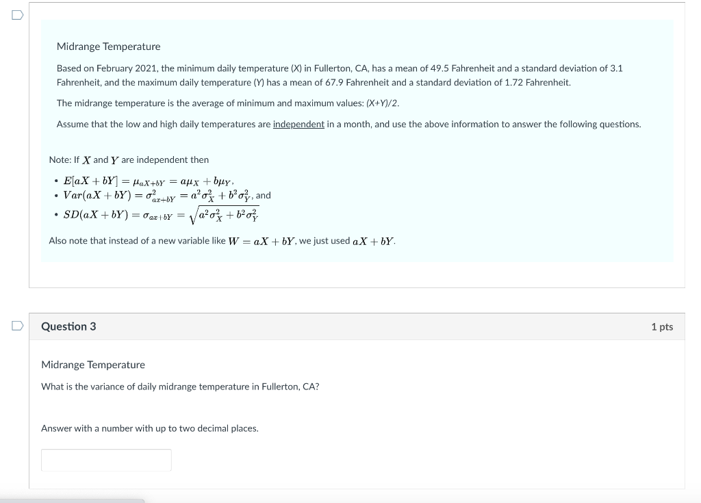 Solved Midrange Temperature Based on February 2021, the | Chegg.com