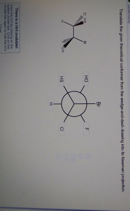 Solved Translate the given theoretical conformer from the | Chegg.com