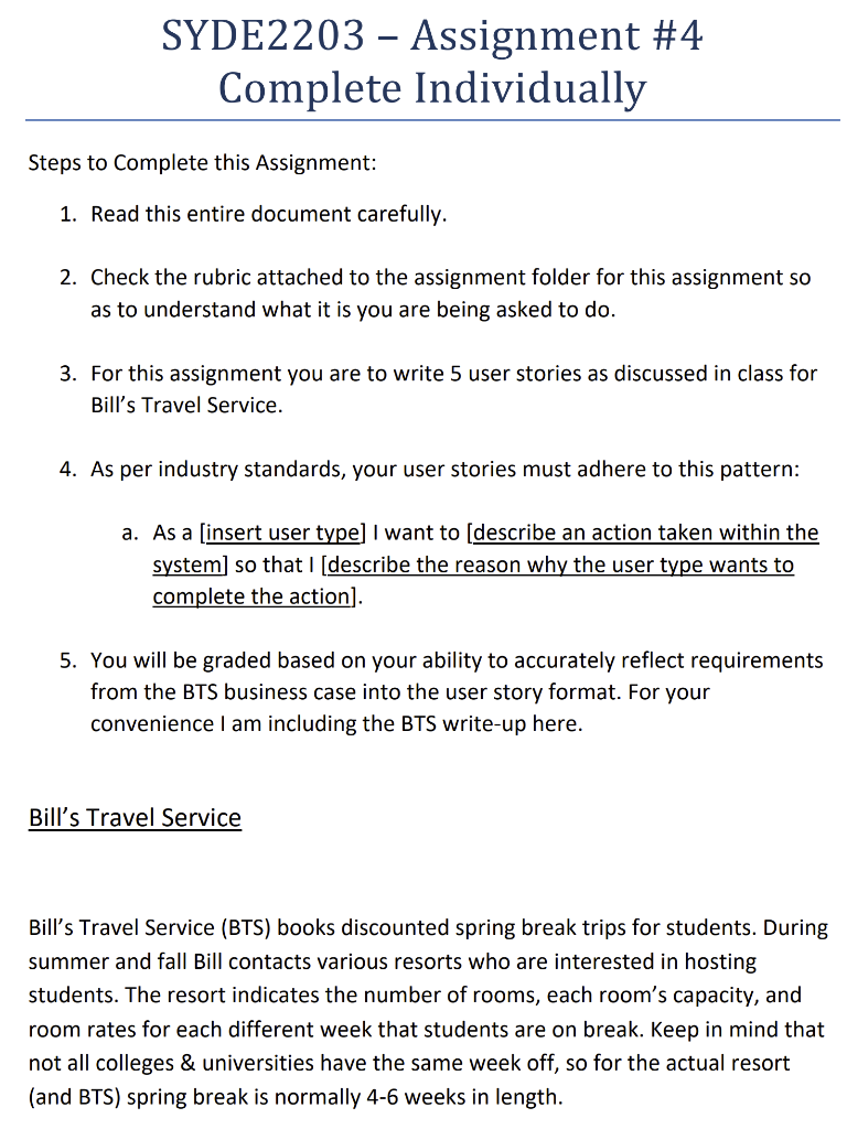 SYDE2203 – Assignment #4 Complete Individually Steps | Chegg.com