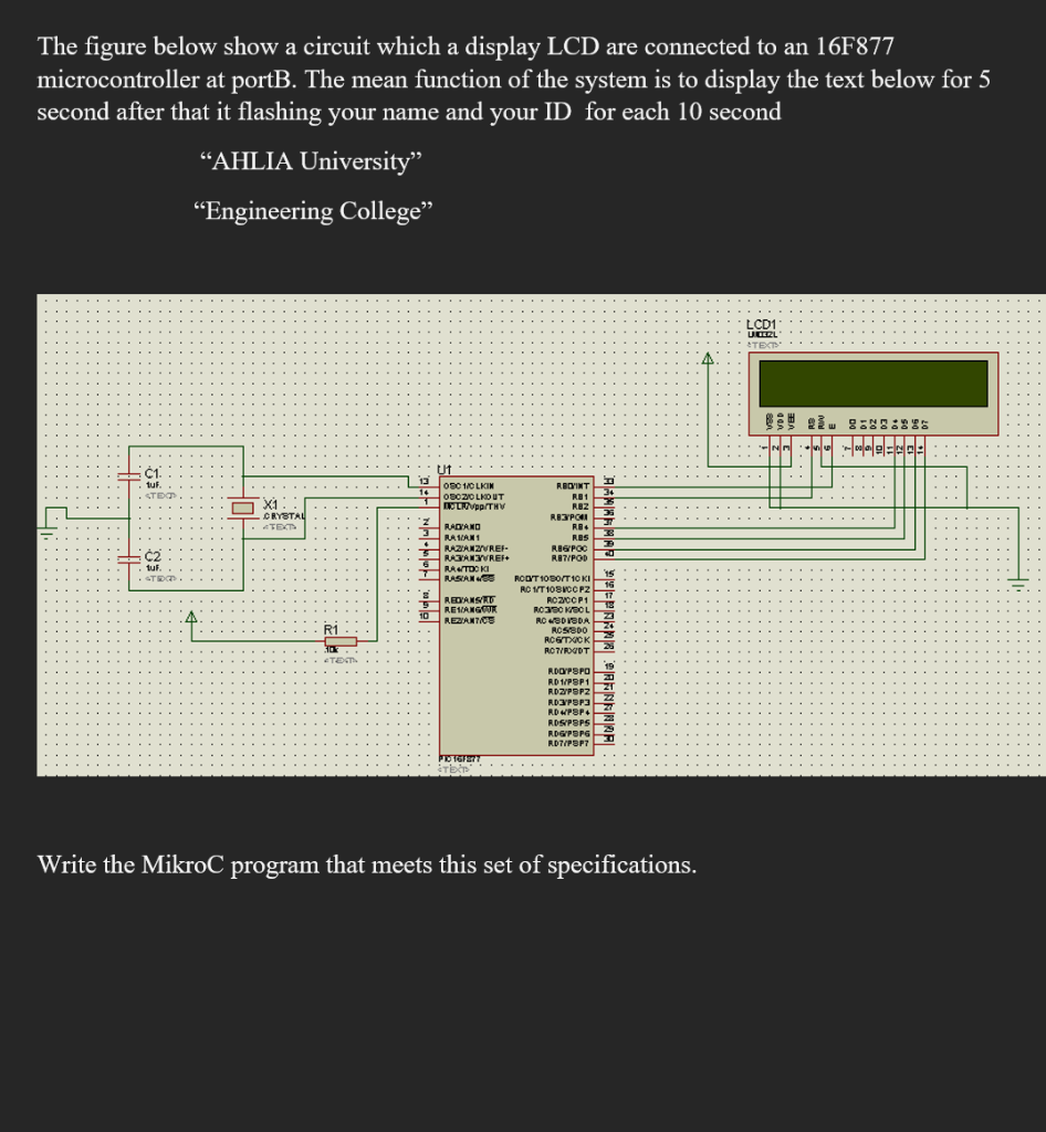 Solved The figure below show a circuit which a display LCD | Chegg.com