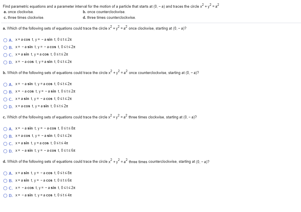 Solved Find parametric equations and a parameter interval | Chegg.com