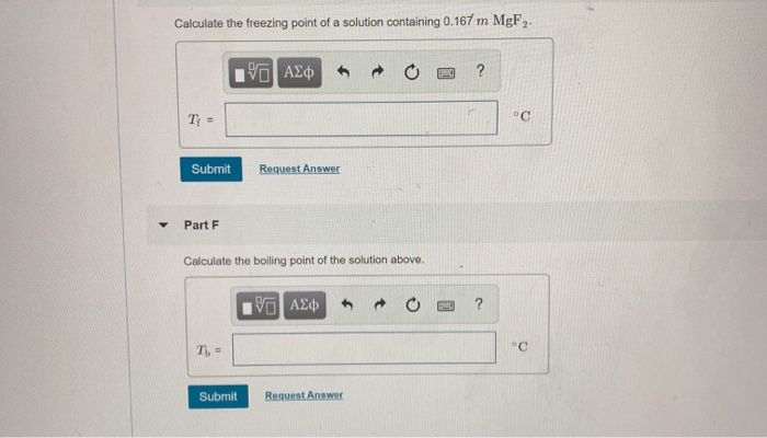 Solved Calculate the freezing point of a solution containing | Chegg.com