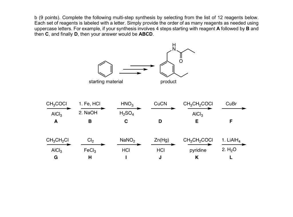 Solved b (9 points). Complete the following multi-step | Chegg.com