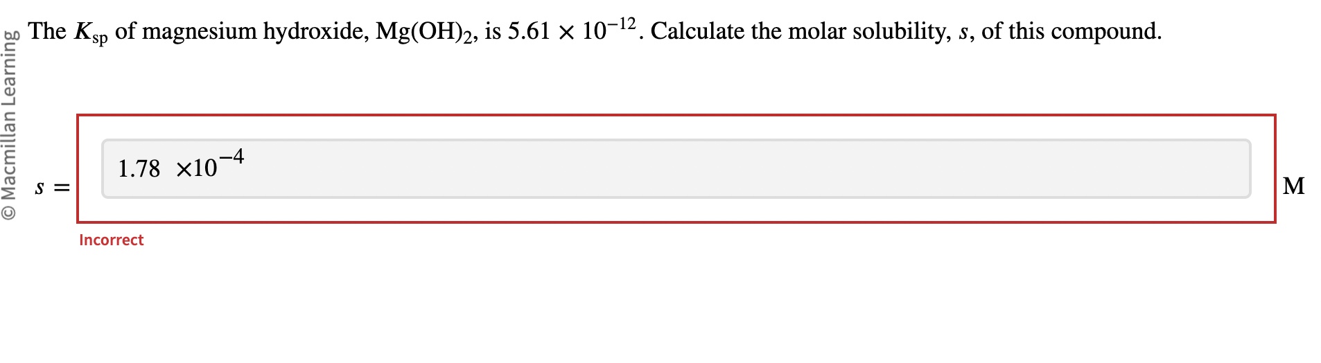 Solved The Ksp of magnesium hydroxide, Mg(OH)2, is | Chegg.com