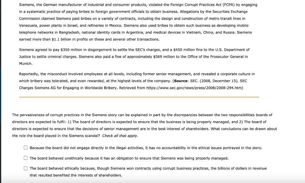 Solved 2. Emerging ethical issues in organizations (Connect) | Chegg.com