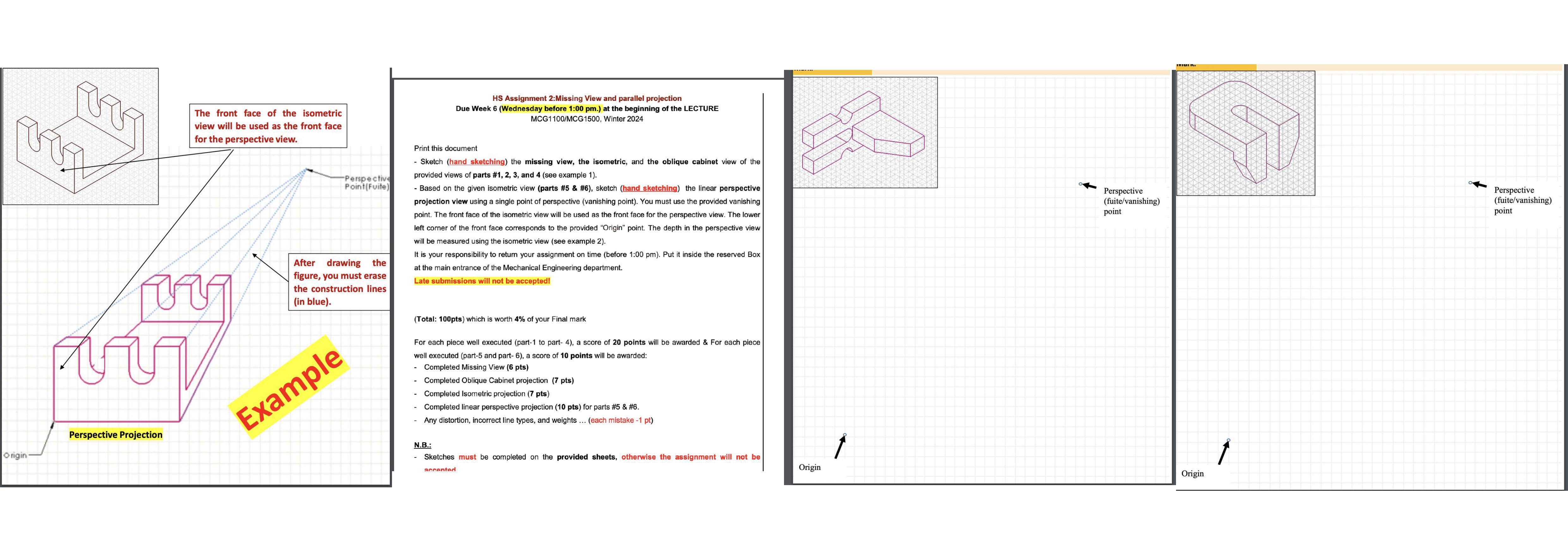 Solved CAD/technical handsketching drawing assignment | Chegg.com