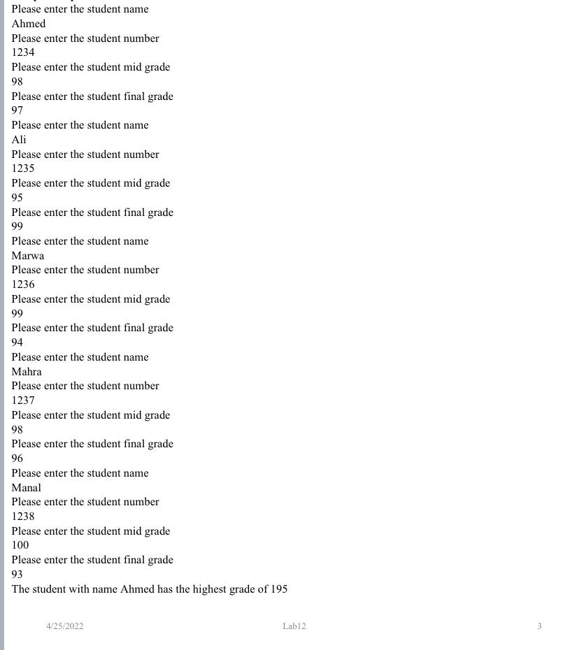 Solved Q1) 1) Write a MATLAB program that stores students' | Chegg.com