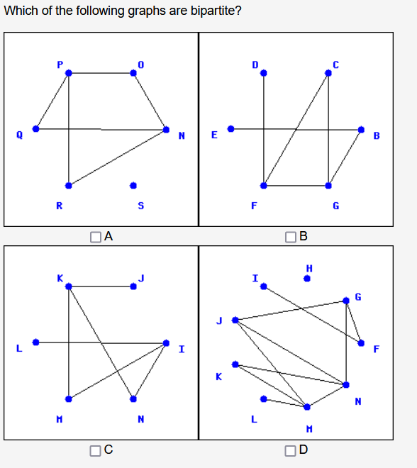 Solved Which of the following graphs are bipartite? | Chegg.com