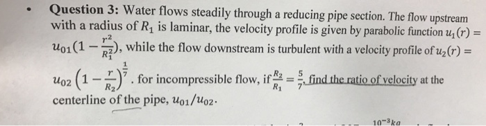 Solved Water flows steadily through a reducing section. The | Chegg.com