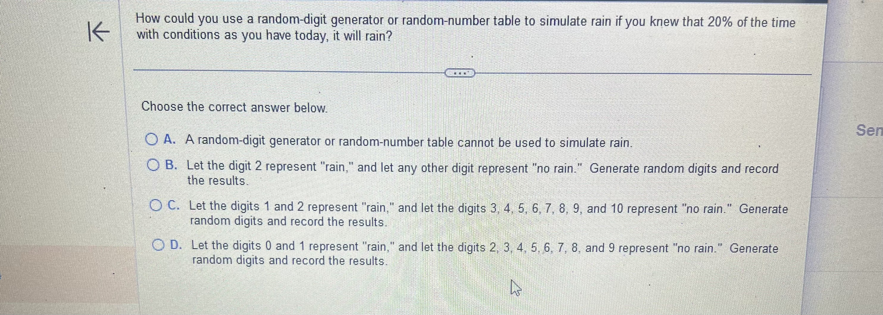 How could you use a random-digit generator or | Chegg.com