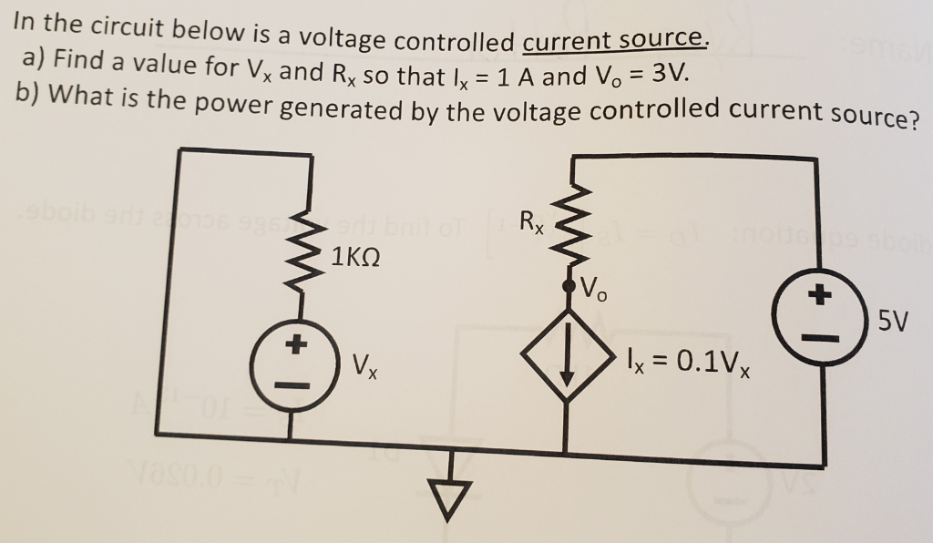 Solved In the circuit below is a voltage controlled current | Chegg.com
