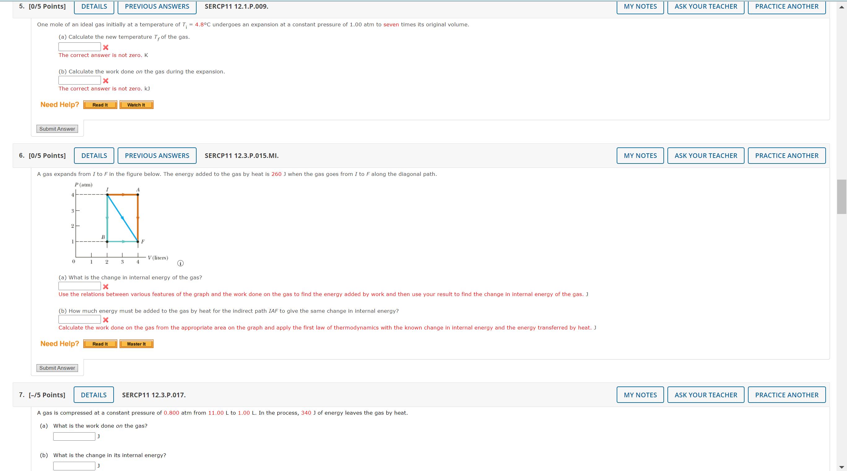 Solved One mole of an ideal gas initially at a temperature | Chegg.com