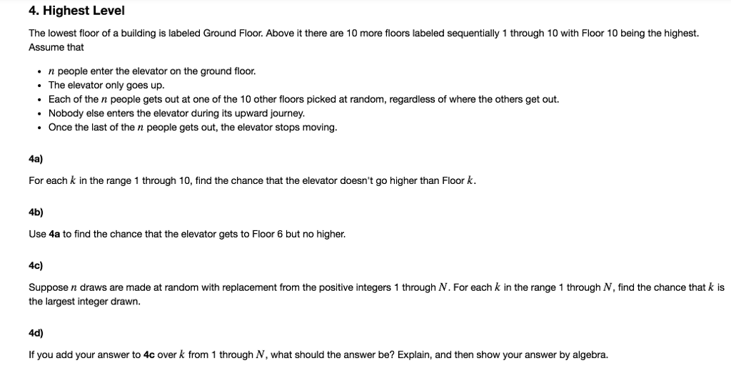 Solved 4. Highest Level The lowest floor of a building is | Chegg.com