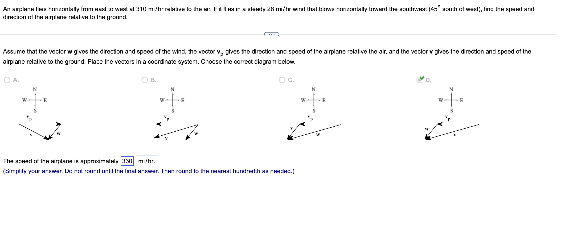 Solved direction of the airplane relative to the ground. | Chegg.com