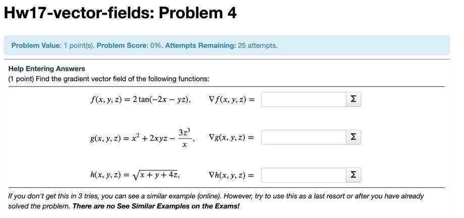 Solved Hw17-vector-fields: Problem 4 Problem Value: 1 | Chegg.com