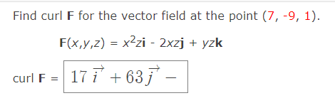 Solved Find curl F for the vector field at the point | Chegg.com