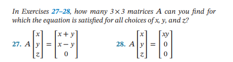 Solved In Exercises 27-28, ﻿how many 3×3 ﻿matrices A can you | Chegg.com