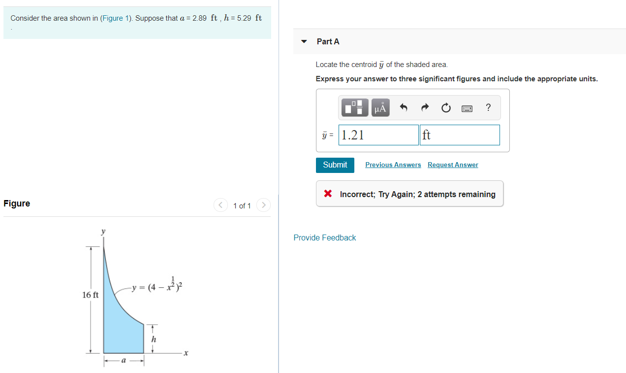 Solved Consider the area shown in (Figure 1). Suppose that a | Chegg.com