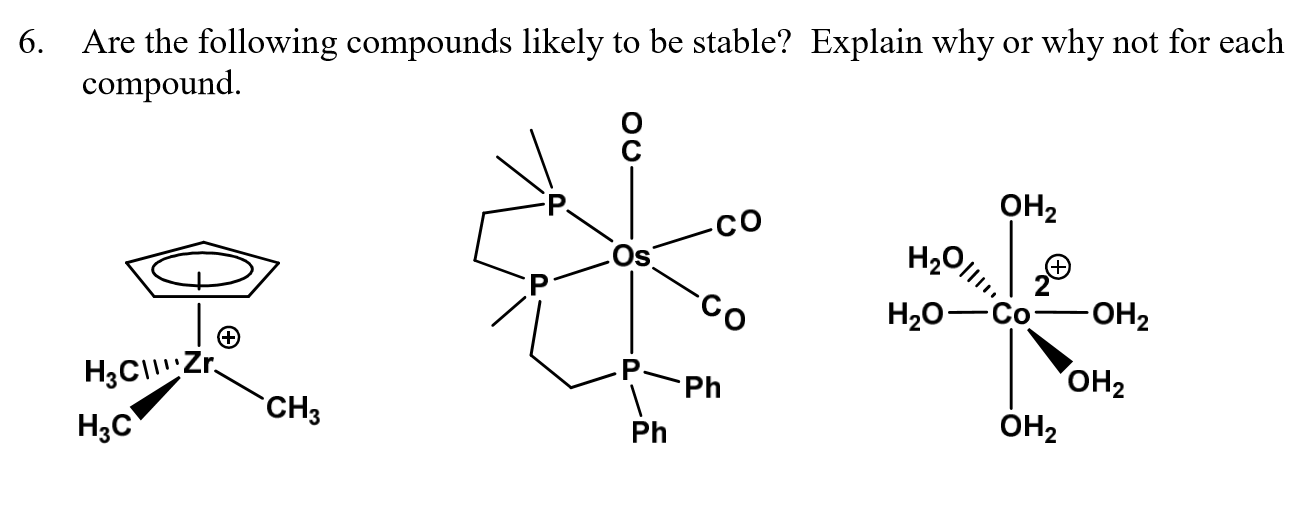 Solved Are the following compounds likely to be stable? | Chegg.com