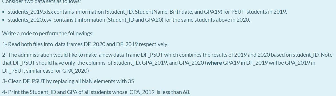 Solved Consider two data sets as follows: • | Chegg.com