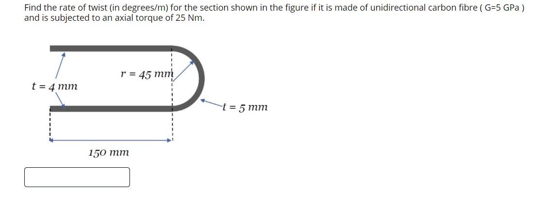 Solved Find the torsional constant J (in mm4) for the | Chegg.com