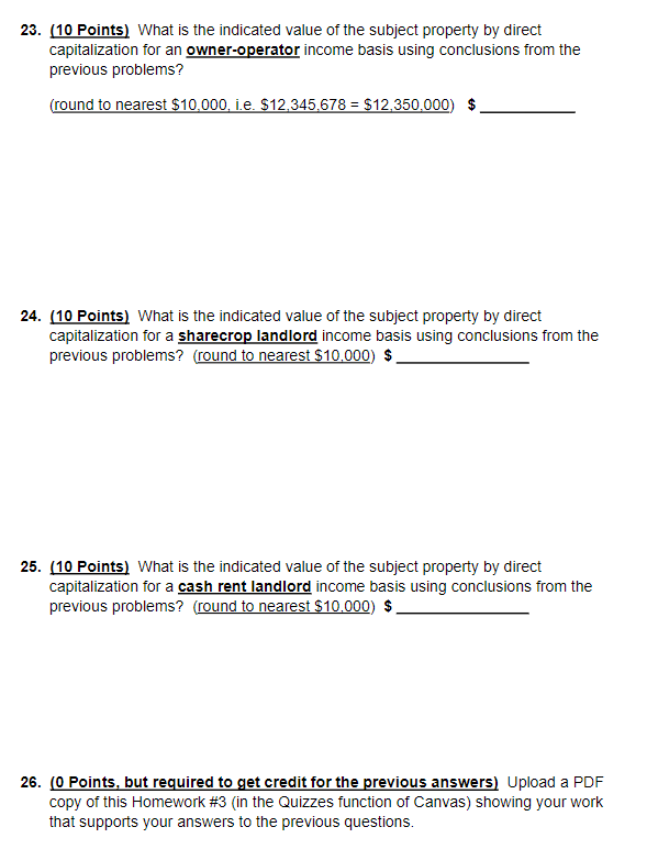 Solved Subject Property The subject property is a 960 gross | Chegg.com