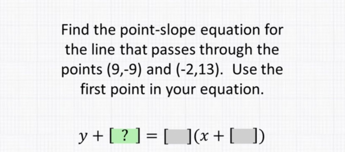 Solved Find the point-slope equation for the line that | Chegg.com