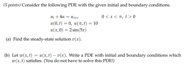Solved (5 points) Consider the following PDE with the given | Chegg.com