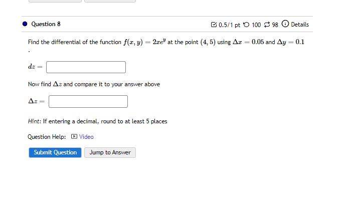 Solved Find the differential of the function f(x,y)=2xey at | Chegg.com